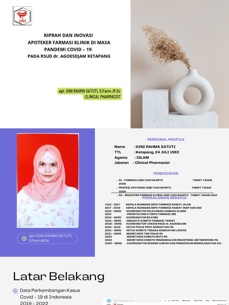 KIPRAH DAN INOVASI APOTEKER FARMASI KLINIK DI MASA PANDEMI COVID - 19 PADA RSUD Dr. AGOESDJAM ...