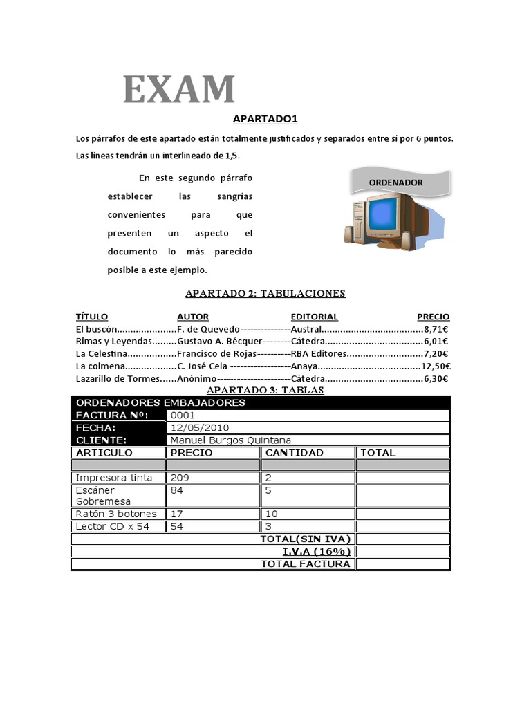 Ejerc. Word Repaso Final | PDF