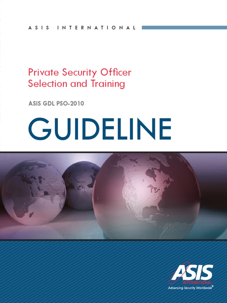 ASIS SHRM WVPI 1-2011 GDL - Private-Security-Officer | PDF | Security ...