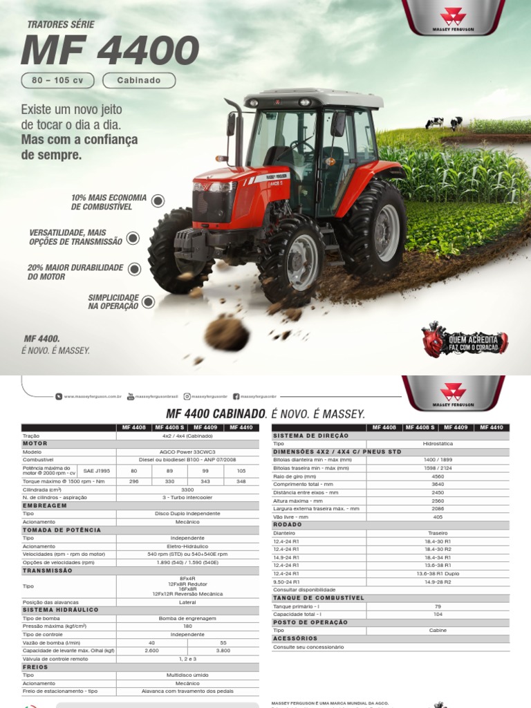 MF 4400 | PDF | Tração nas quatro rodas | Motores