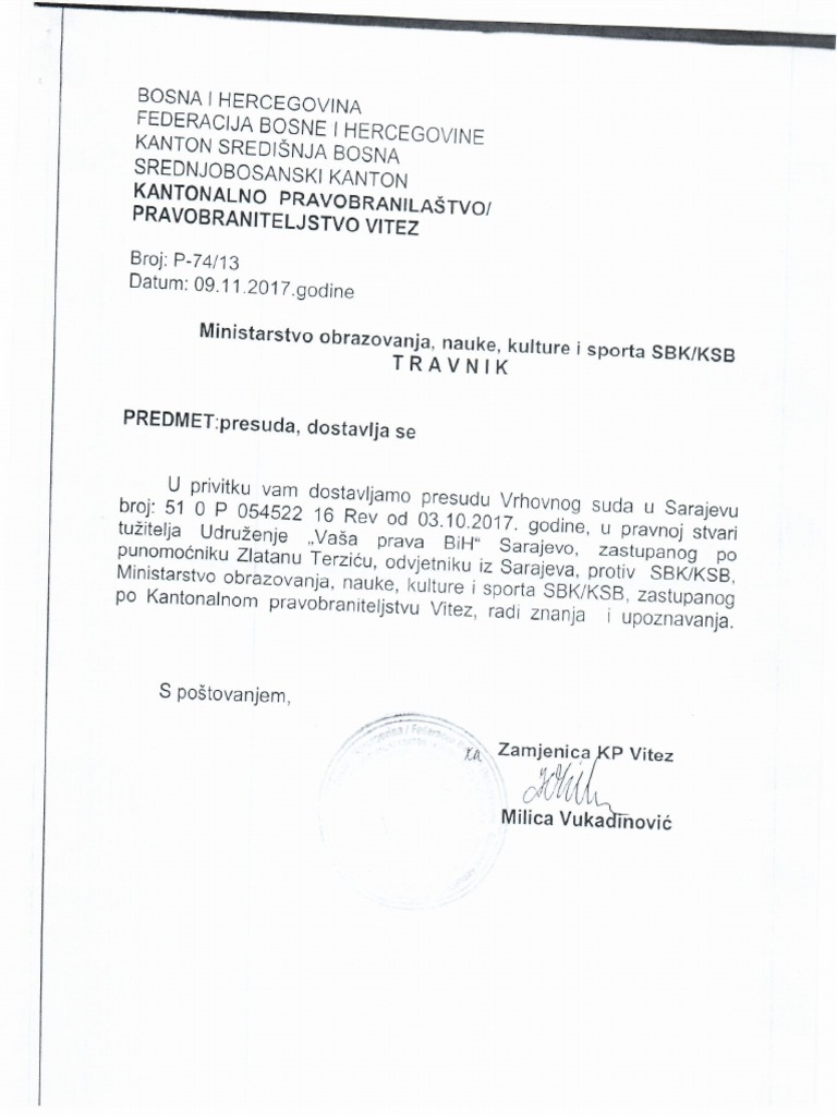 Presuda - Vrhovnog Suda | PDF