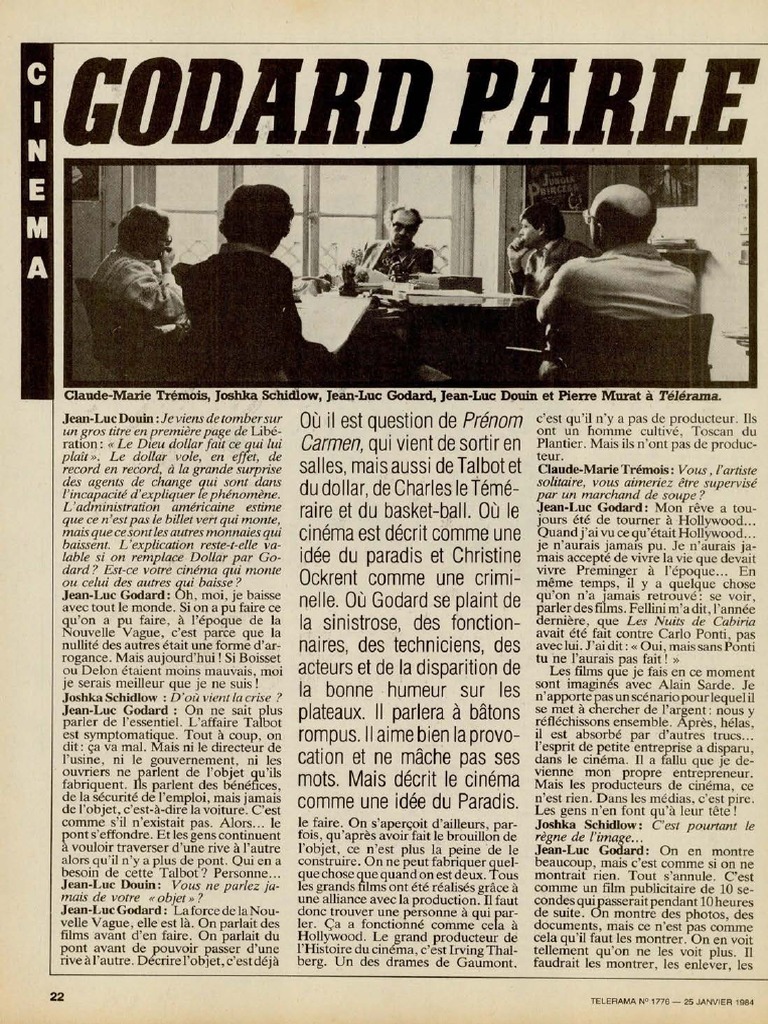 Godard | PDF | Jean-Luc Godard | Cinématographie