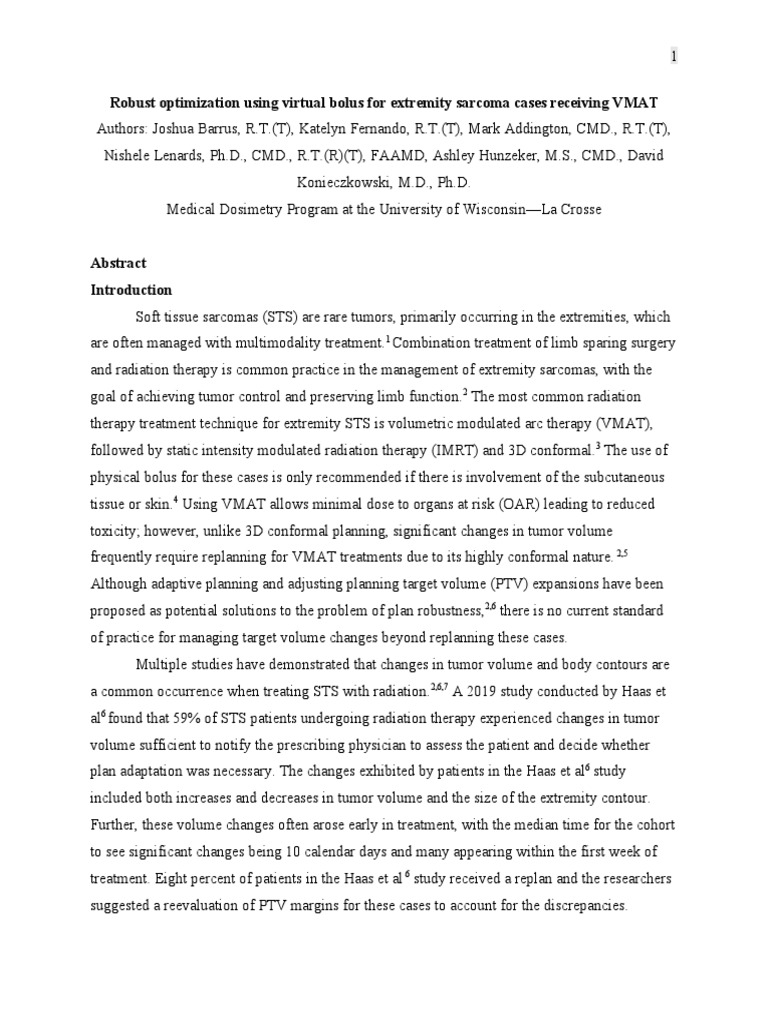 Capstone Paper Section III Group6 1 | PDF | Radiation Therapy | P Value