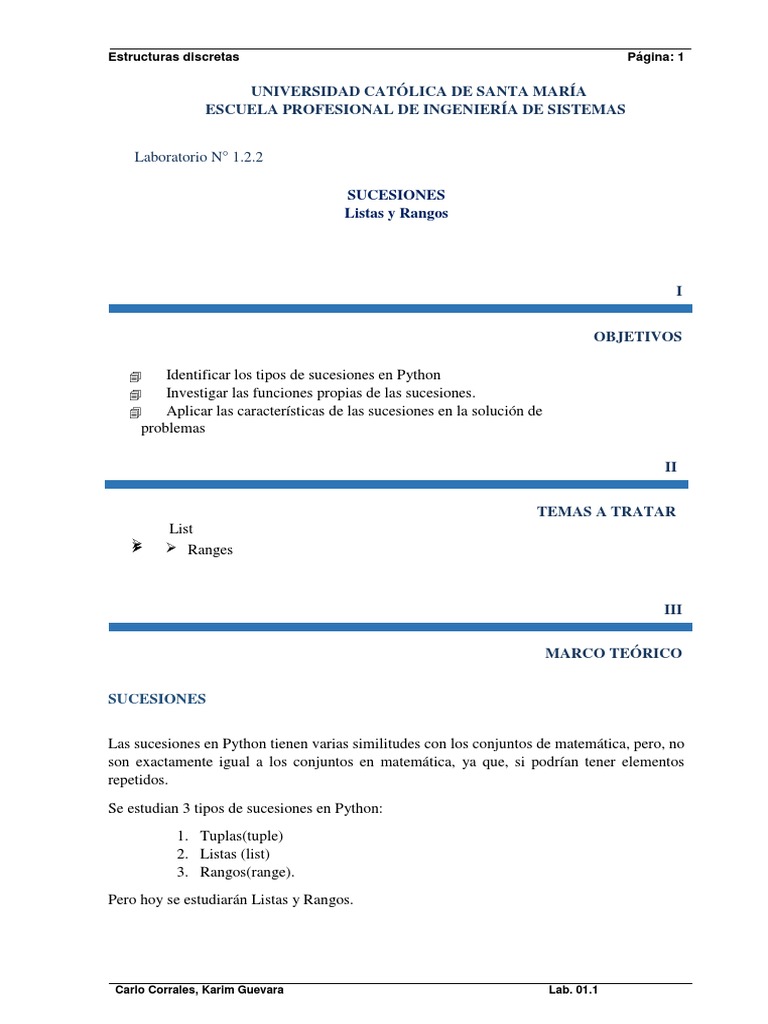 Lab01!2!2Listas - EDi Ejer | PDF | Secuencia | Python (lenguaje de programación)