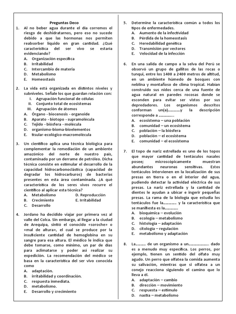 Preguntas Deco - Copia-1 | PDF | Adn | Lípido