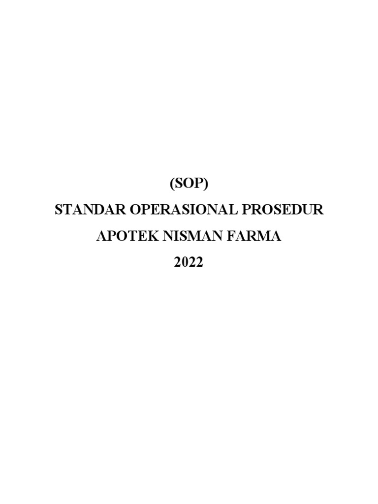 SOP Apoteker OK | PDF