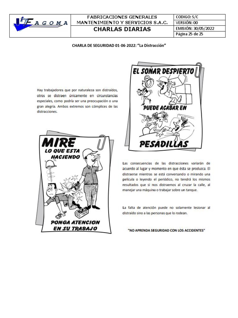 Charla de Seguridad Diarias | PDF