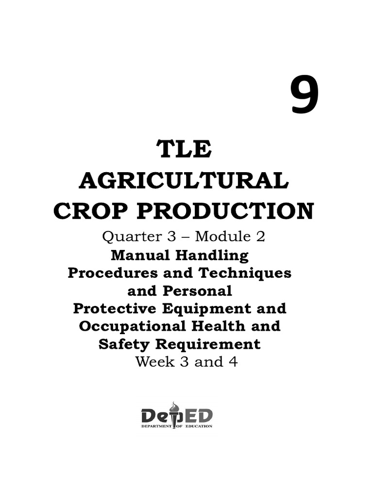 Agri Crop 9 q3 WK 3 and 4 Passed | PDF | Personal Protective Equipment | Safety