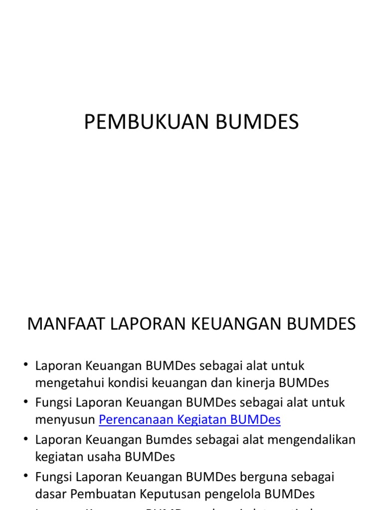 Pembukuan Bumdes | PDF