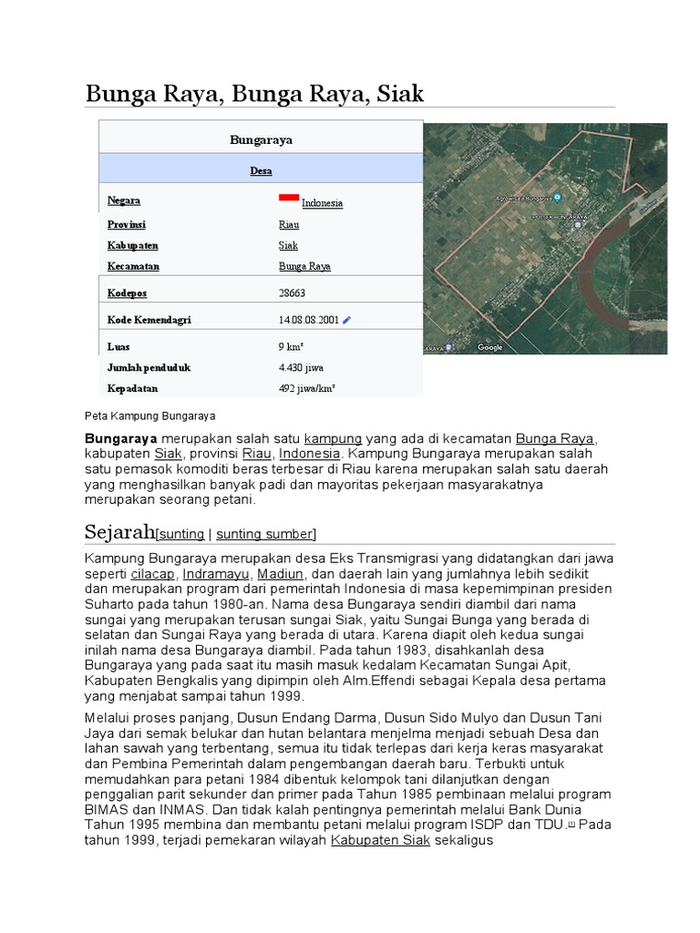 Prodil Bunga Raya Siak | PDF