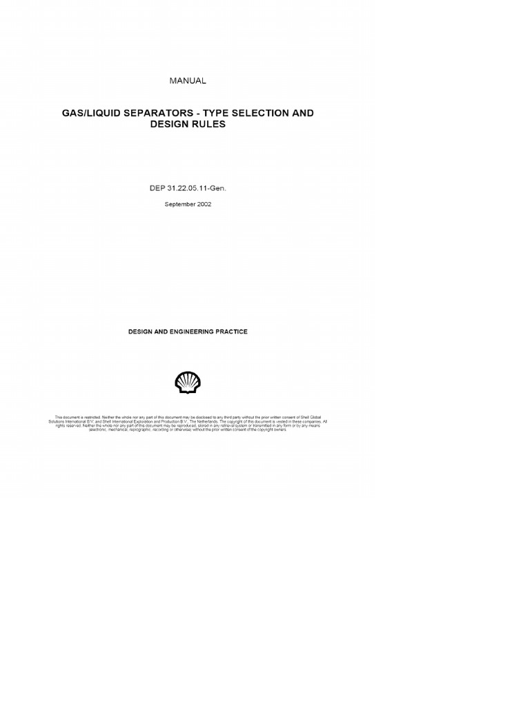 Gas - Liquid Separators - Type Selection and Design Rules | PDF
