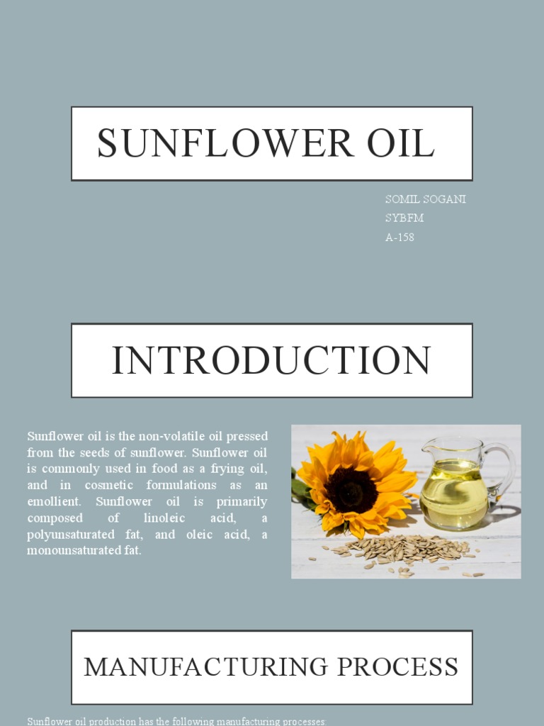 Sunflower Oil | PDF | Cooking Oil | Organic Compounds