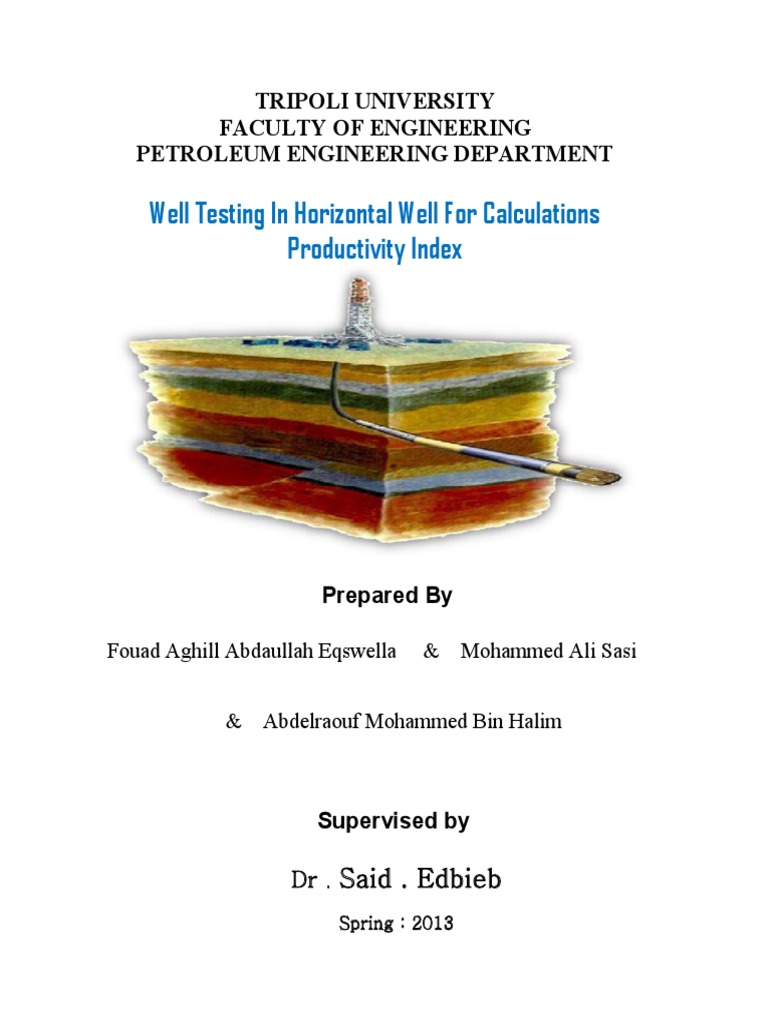 Well Testing in Horizontal Well For Calculation Productivity Index ...