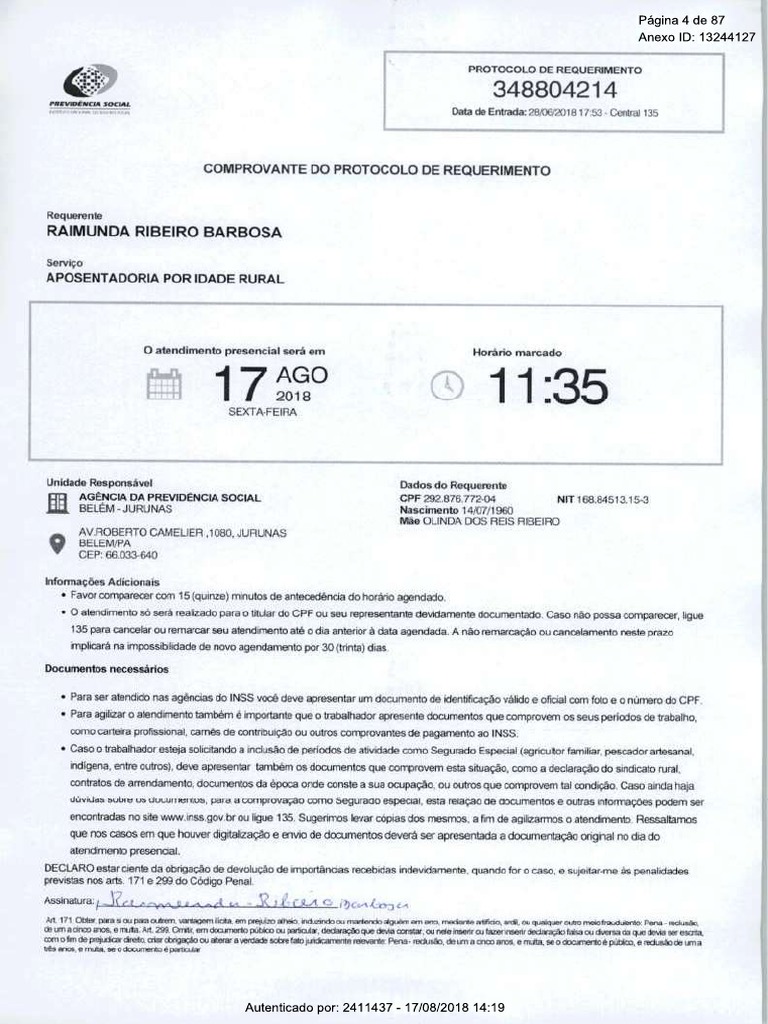 Protocolo de Requerimento | PDF