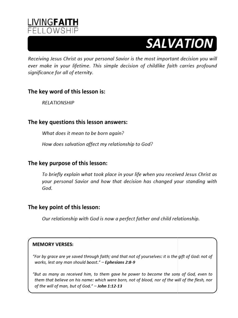 Understanding Salvation and Relationship | PDF | Salvation | Eternal ...