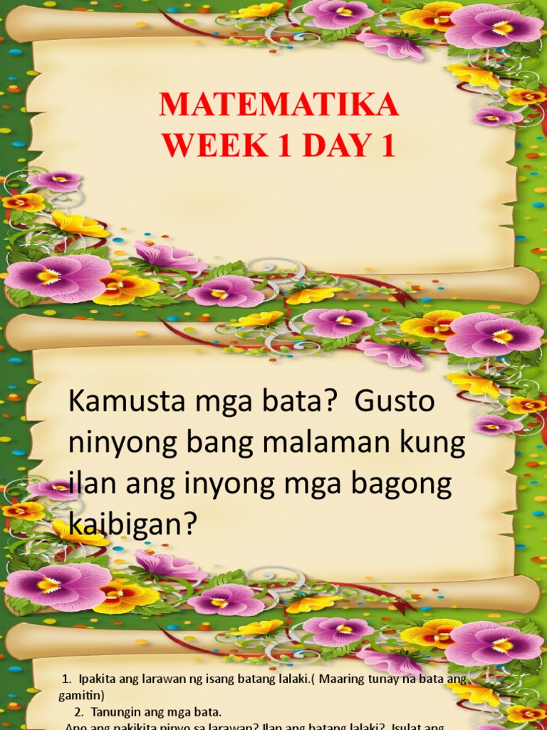 Week 1 Math Day 1-5 | PDF