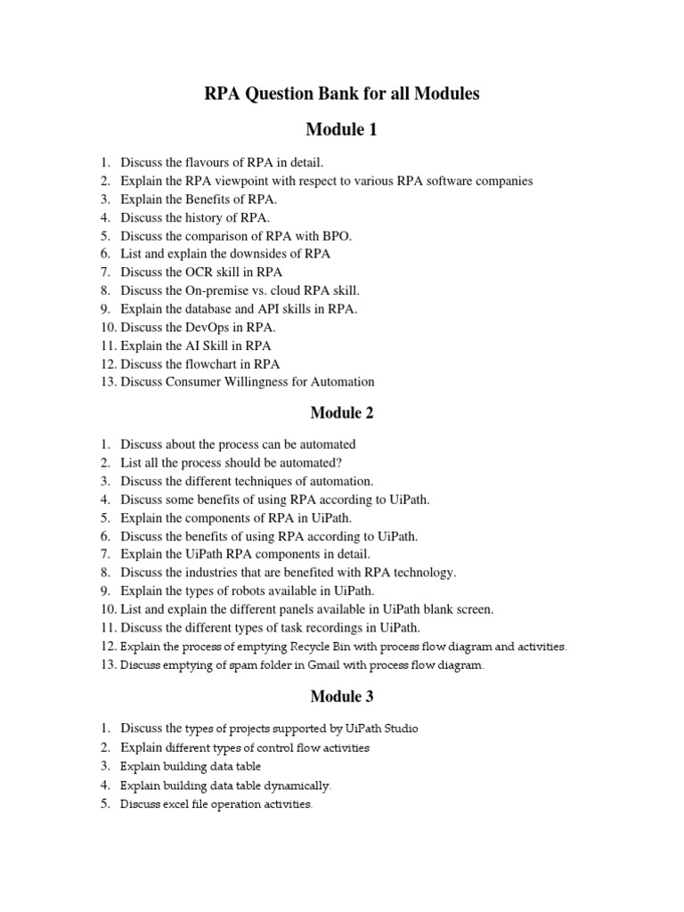 Rpa QB | Download Free PDF | System Software | Computing