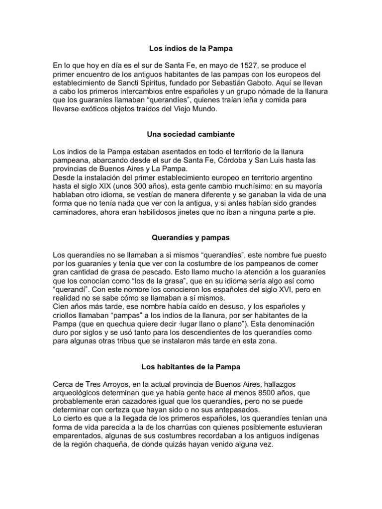 Los Indios de La Pampa | PDF | Nómada | Carne