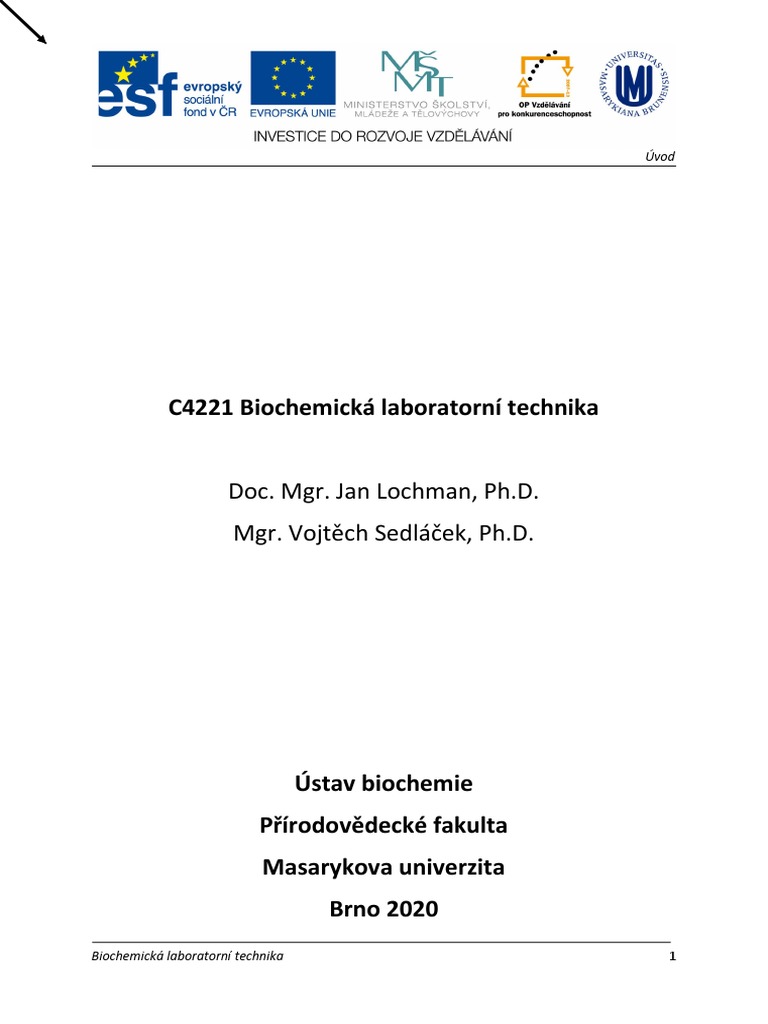 C4221 Biochemicka Laboratorni Technika Verze 2022 | PDF