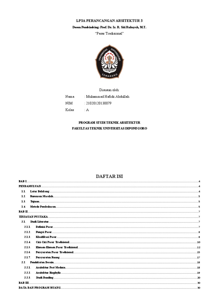 Lp3a Perancangan Arsitektur 3 | PDF