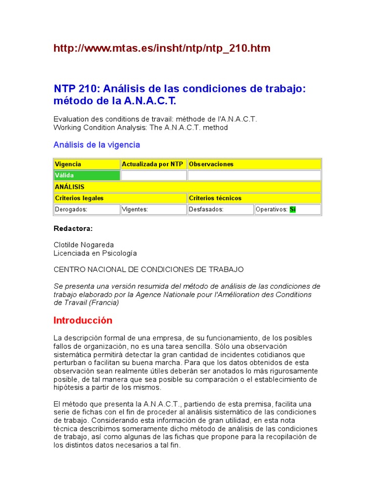 Analisis de Condiciones de Trabajo | PDF | Business | Seguridad y salud ocupacional