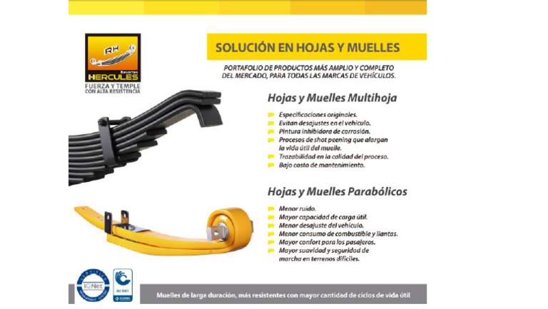 Ficha Tecnica Hojas y Muelles | PDF