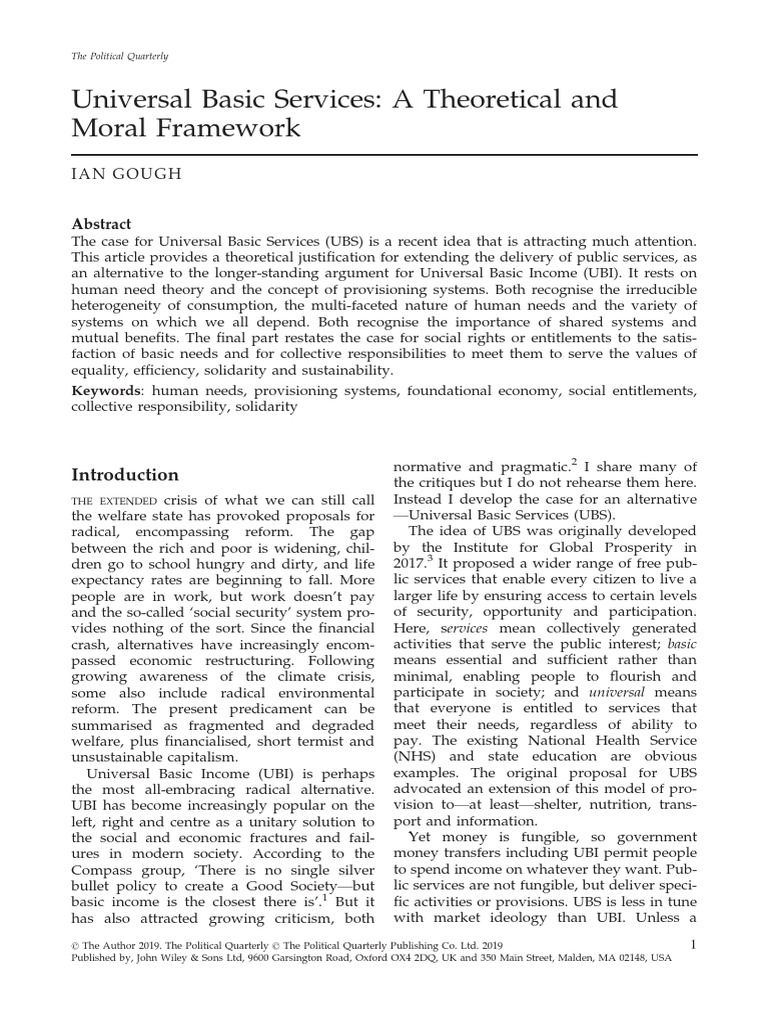 Gough - 2019 - Universal Basic Services | PDF | Market (Economics ...
