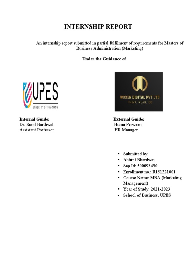 Internship Report Sample 4 | PDF | Digital Marketing | Search Engine ...