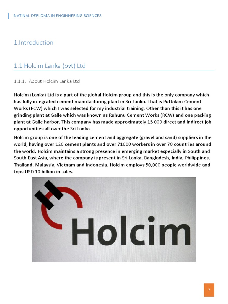 BIT Training Report - Part4 | PDF | Cement | Sri Lanka