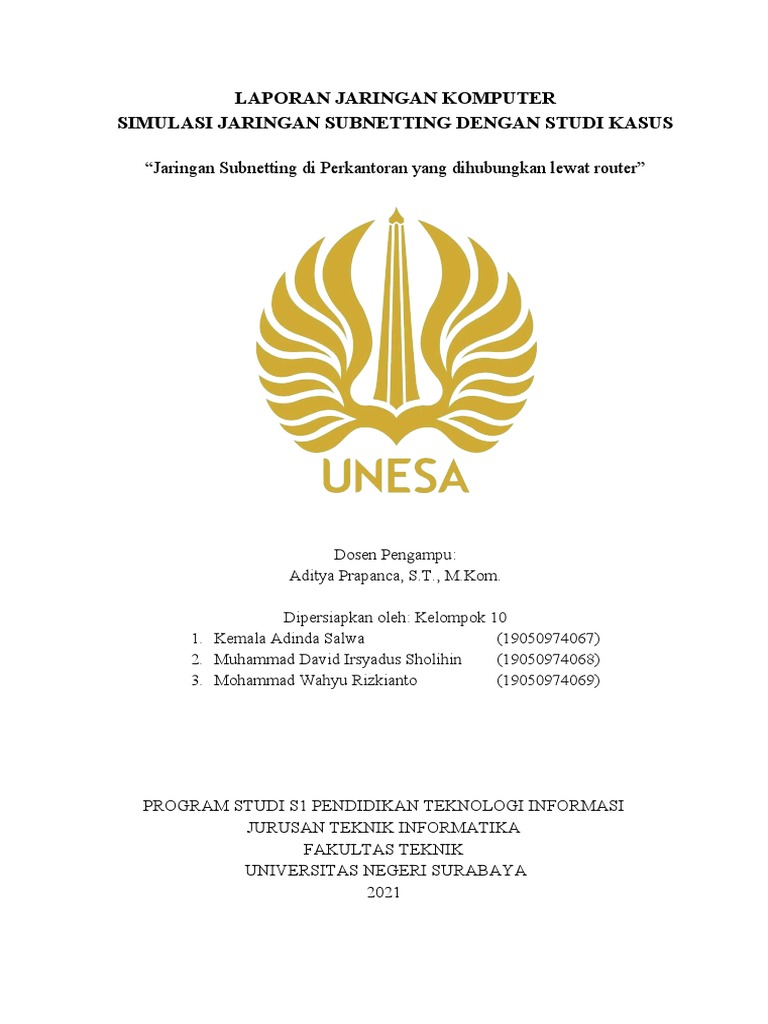 Simulasi Jaringan Subnetting Dengan Studi Kasus | PDF | Seni | Komputer