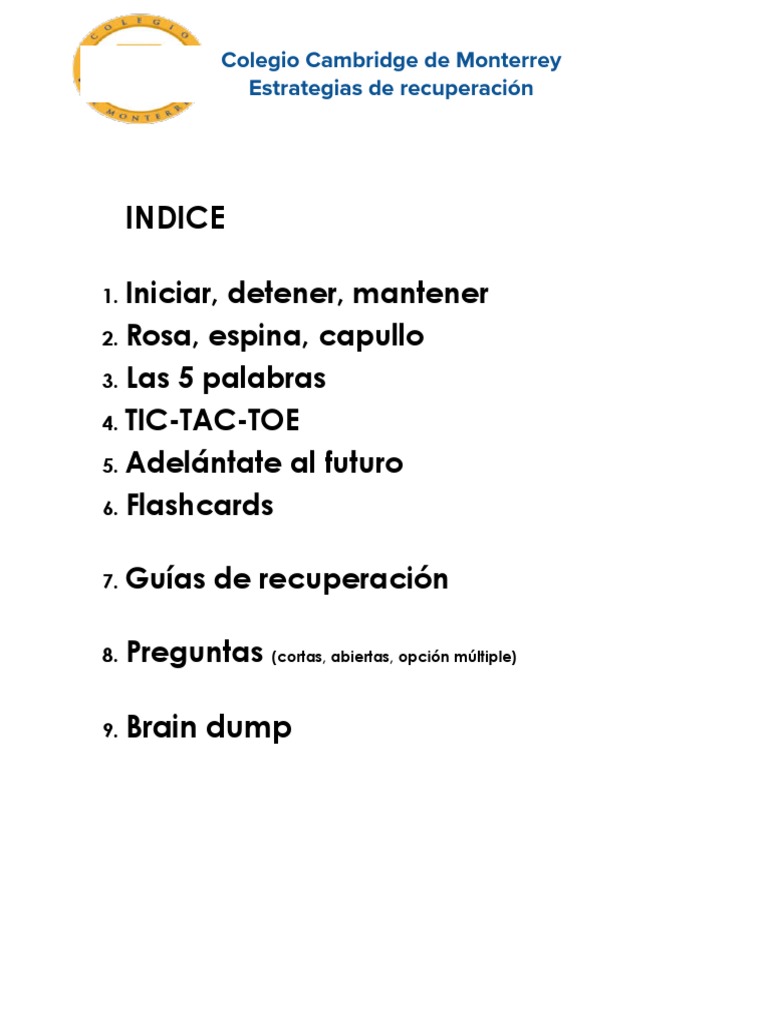 Estrategias de Recuperación Educativa | PDF | Aprendizaje | Cognición