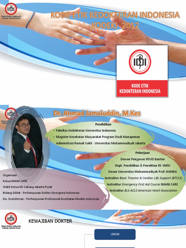 DR Ahmad Jamaluddin M.Kes - KODEKI 2012 | PDF | Pengembangan Diri | Kesehatan Holistik