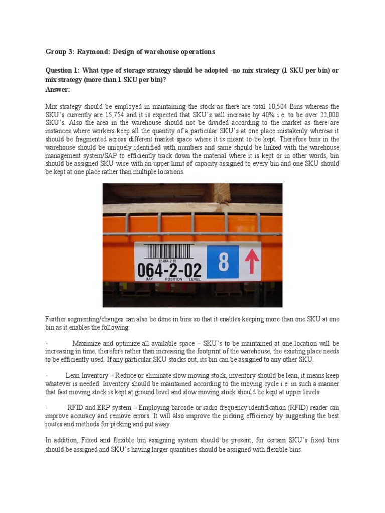 Raymond Case Study | PDF | Inventory | Warehouse