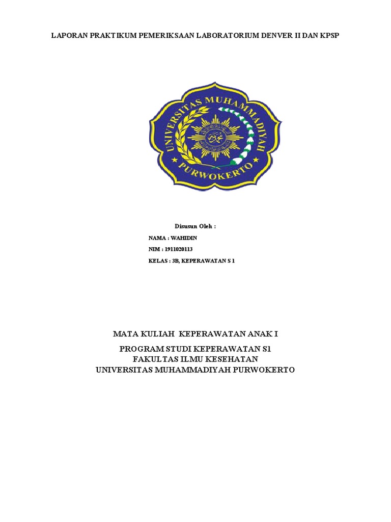 Laporan Praktikum Pemeriksaan Laboratorium Denver Ii Dan KPSP | PDF