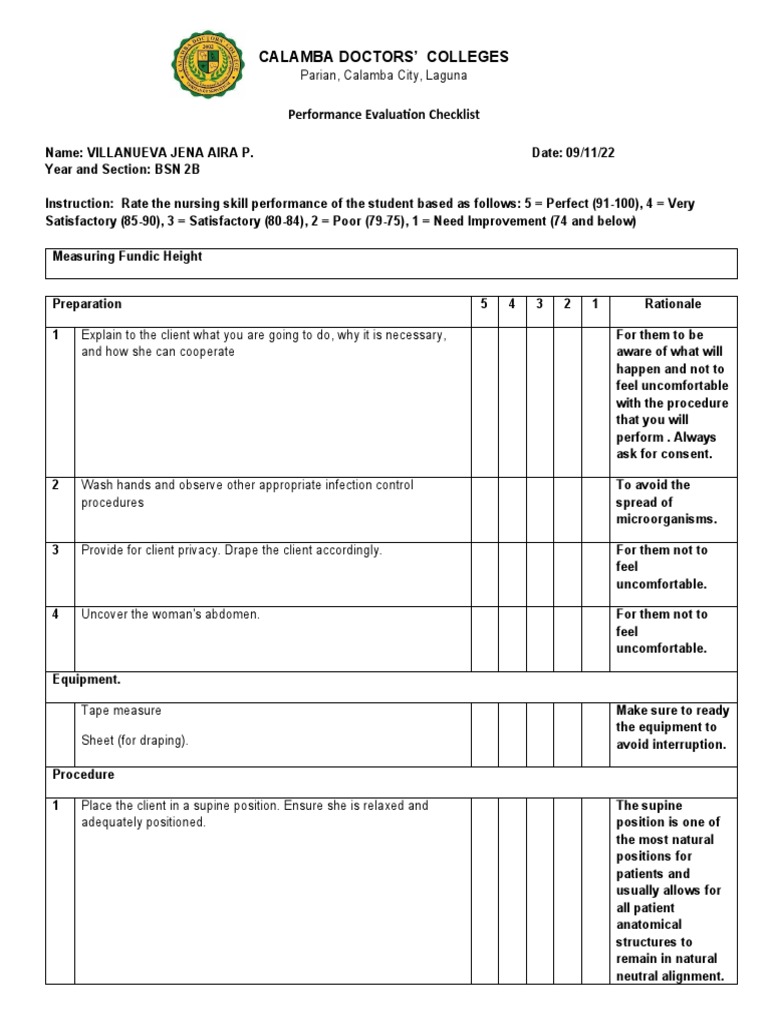 RD1 Fundic Height Measurement | PDF | Uterus | Nursing
