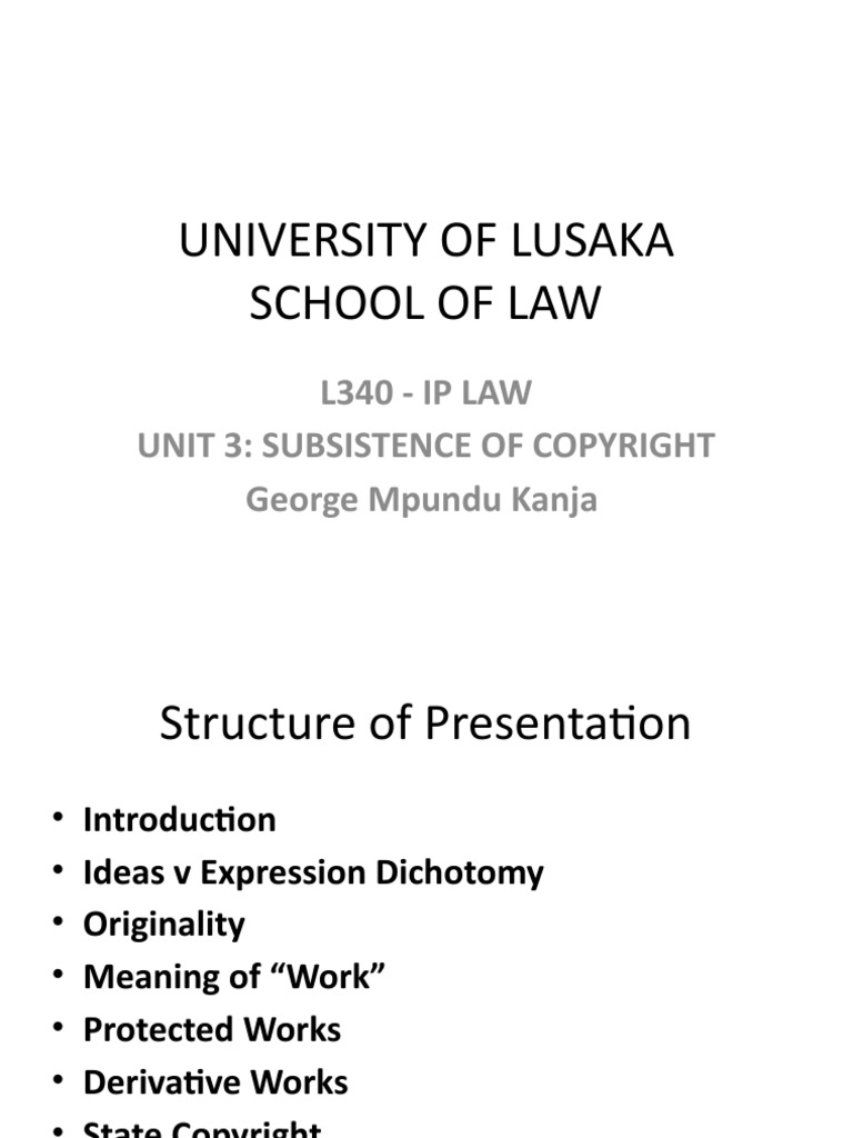 Unit 3 - Subsistence of Copyright | PDF | Derivative Work | Copyright