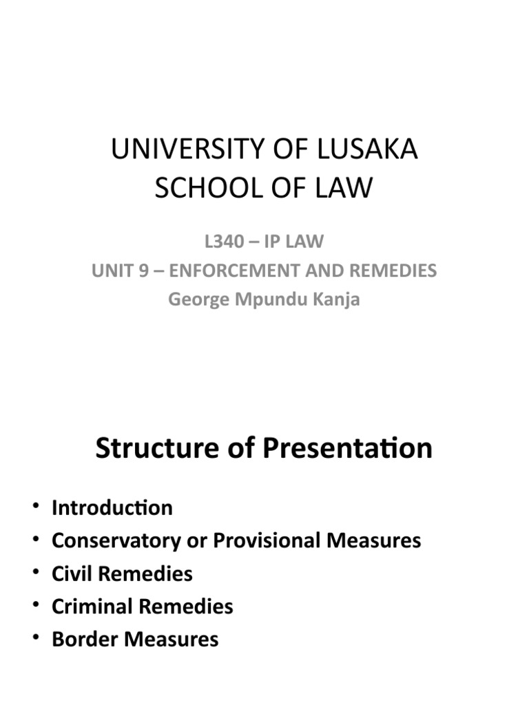 Unit 9 - Enforcement and Remedies | PDF | Legal Remedy | Damages