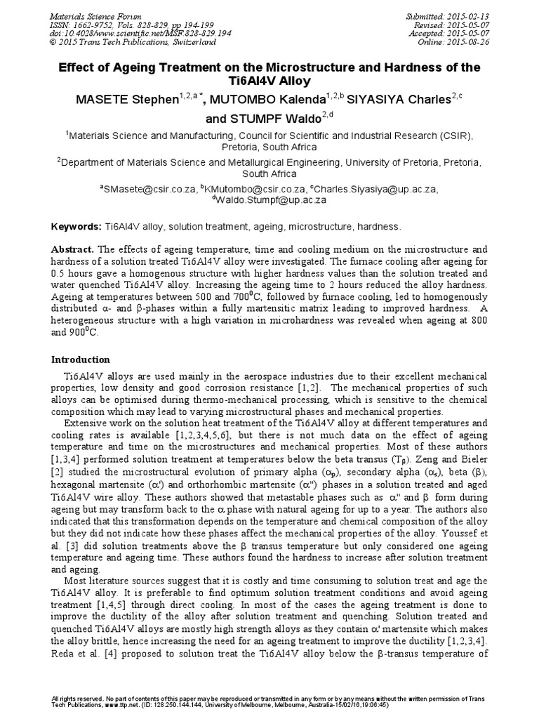 Masete 2015 | PDF | Heat Treating | Alloy