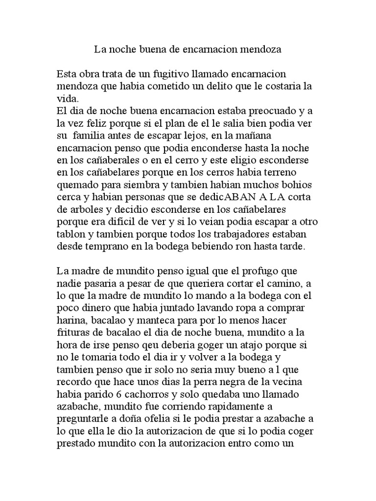 La Noche Buena de Encarnacion Mendoza | PDF
