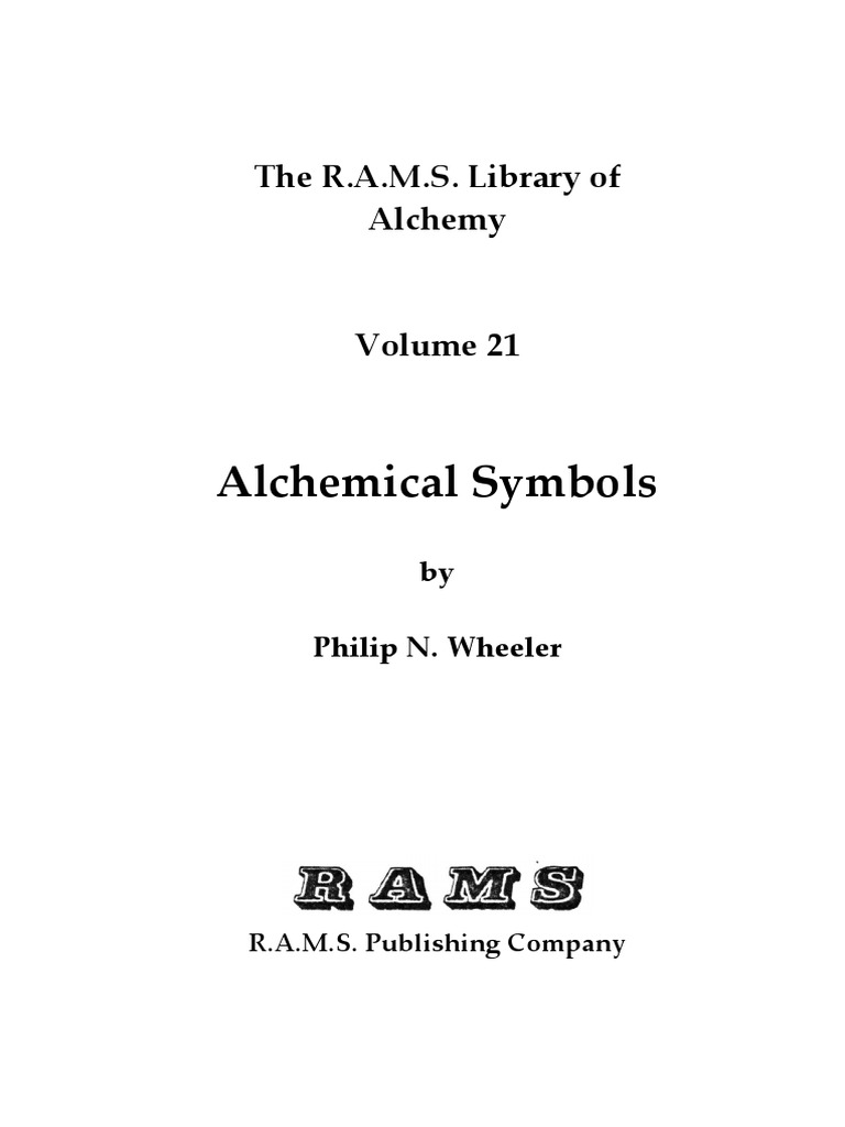 Alchemical Symbols Rams Library of Alchemy 4nbsped 1723544493 | PDF ...