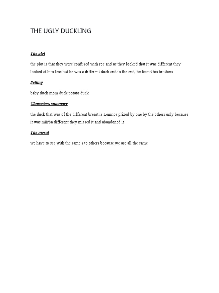 The Ugly Duckling | PDF