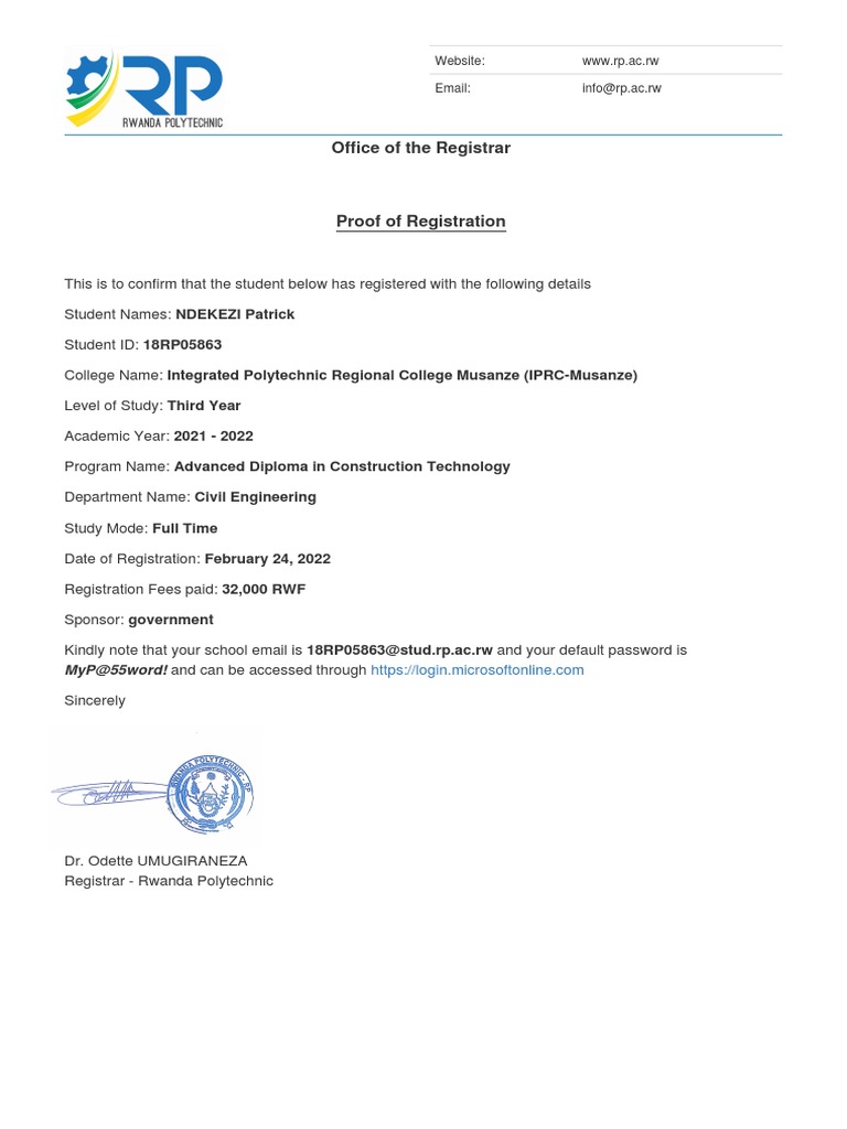 Registration Proof | PDF