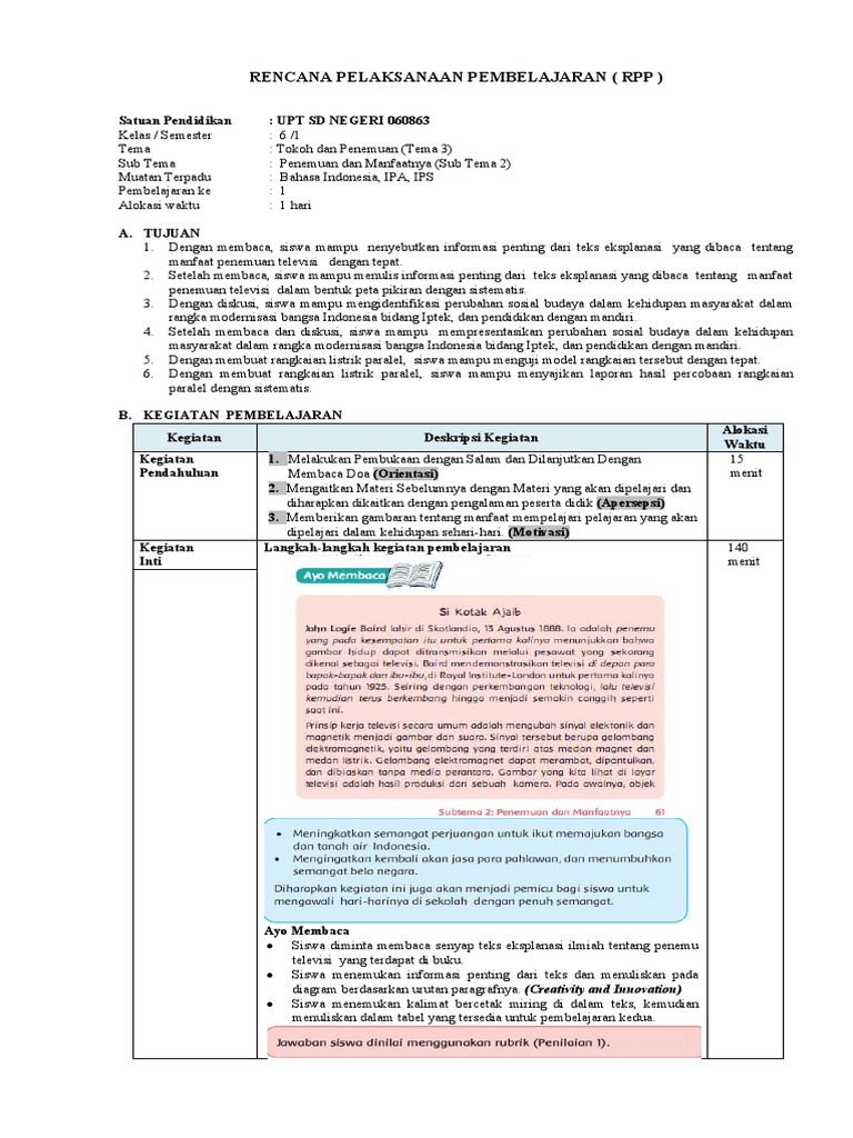 6.3.2.1 - RPP Revisi Terbaru - Katulis - Com | PDF | Karier & Perkembangan