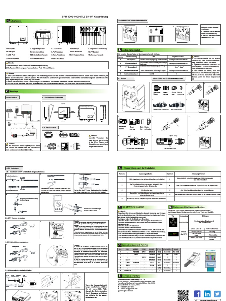 SPH4-10KTL3 BH-UP Kurzanleitung | PDF