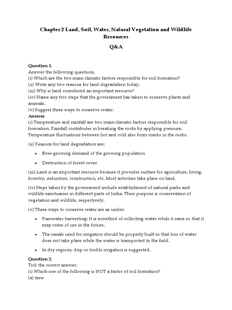 Chapter 2 Land, Soil, Water, Natural Vegetation and Wildlife Resources ...
