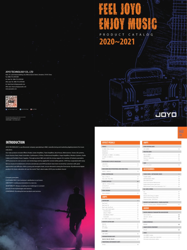 JOYO 2020-2021 Catalogus | PDF | Audio Engineering | Signal Processing