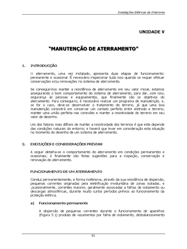 Doc. 20-9 Mod.3 - Cap.5 Manutencao de Aterramento-Apostila | PDF ...