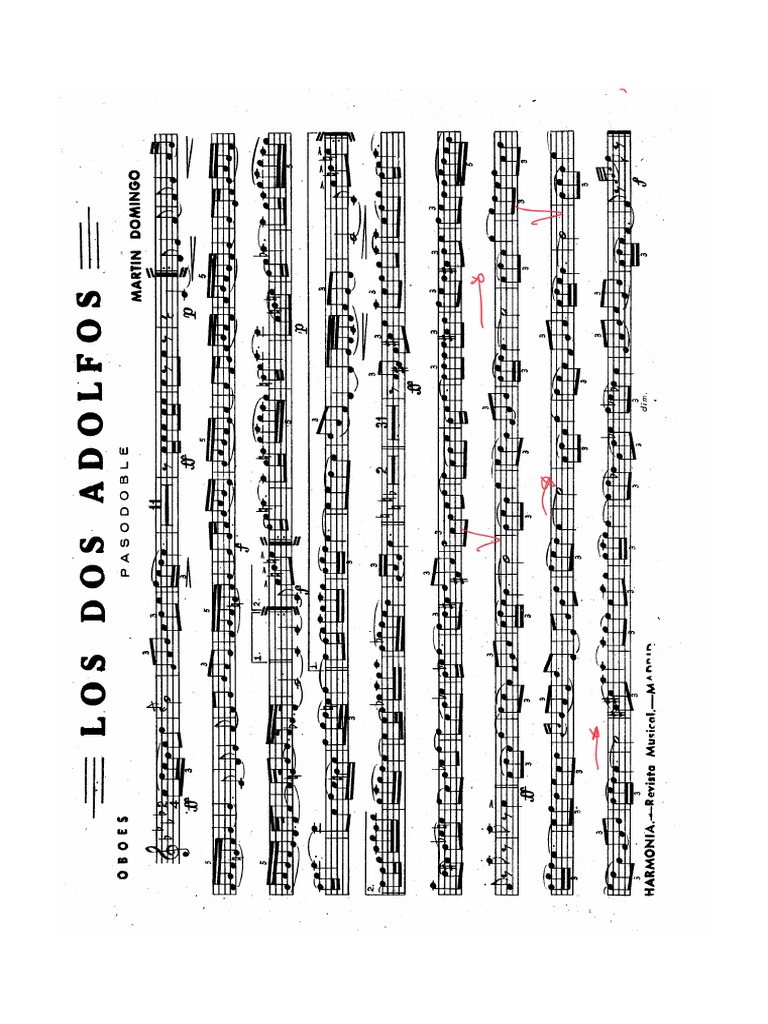 Los Dos Adolfos. Martín Domingo. Oboes | PDF