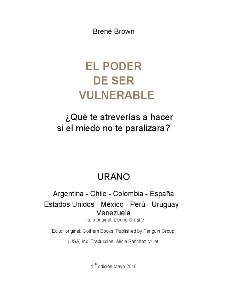 El Poder de Ser Vulnerable (Cre - Brene Brown) | PDF | Amor | Narcisismo