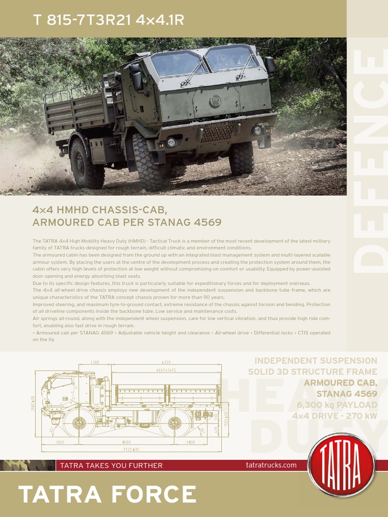 Tatra Force t815 7t3r21 4x4 Cargo Truck Armoured Cab - en | PDF | Truck ...